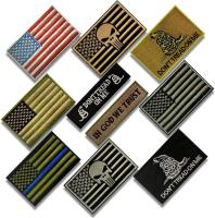 China Custom Allsize Funny Hook and Loop Tapes Full Embroidery Loop and Hook Embroidered American Flag Patch Embroidered Patches for sale