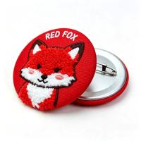 China Custom Chenille & Flat Embroidery Button Badges - Tinplate Fabric Pin Manufacturer for sale