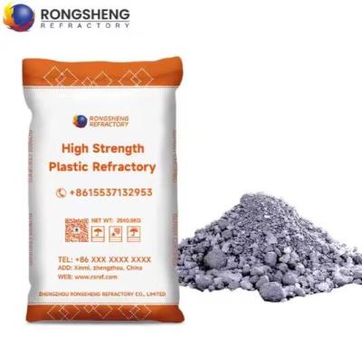 China Wear Resistant Corundum Mullite Refractory Plastic Castable for 1500C Maximum Service Temperature in Boiler and Furnaces for sale