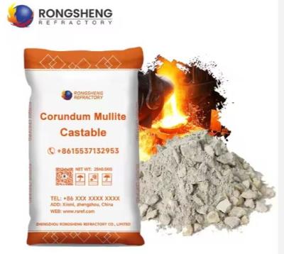 China High Quality Low Cement Refractory Castables 1600C Corundum Mullite Wear-Resistant Castable For High Temperature Furnace Linings for sale