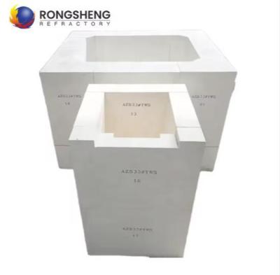China Rongsheng Wear-Resistant Brick Fused Cast Azs Block Casting Zirconia Corundum Refractory Bricks For Glass Furnace for sale