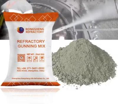 China Rongsheng Refractory Gunning Materials High Temperature Alumina Silicate Spray Coatings Induction Furnace Refractory Gunning Mix for sale
