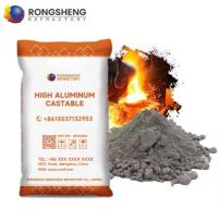 China Rongsheng Refractory Castable Low Cement Refractory Casting 1650℃ High Alumina Castable For Furnace Boiler Lining for sale