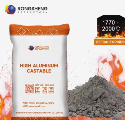 China High Erosion Resistance 65% 75% Al2o3 Low Cement Castable High Alumina Refractory Lining Materials For Electric Arch Furnace for sale