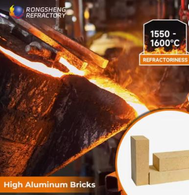 China High Temperature Alumina Firebricks Lz-55/Lz-65/Lz-75 Aluminum Refractory Lining Bricks Cutting Welding For Industrial Smelting for sale