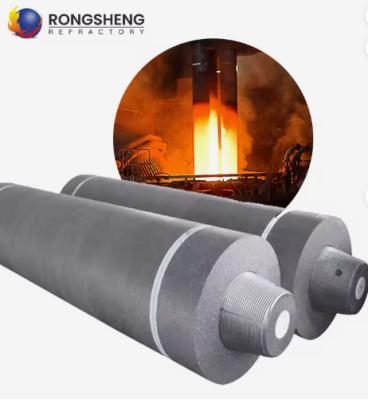 China High Power Graphite Electrode With Nipple 700uhp Synthetic Graphite Electrode For Smelting Steel Eaf Electric Arc Furnace for sale