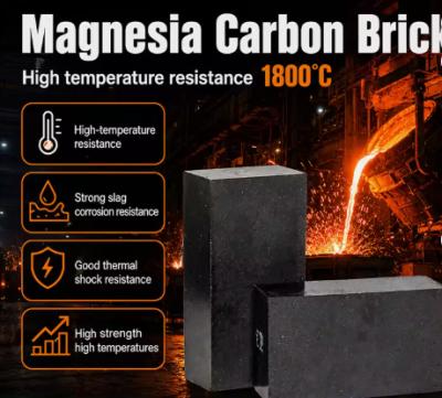 China Rongsheng Refractory Magnesia Carbon Brick High Temperature 1800℃ Magnesium Carbon Bricks For Eaf And Converter for sale