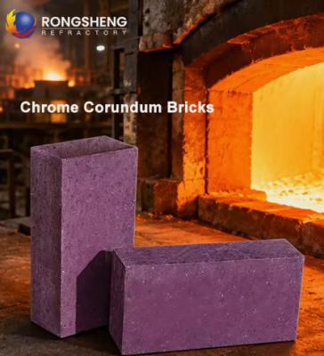 China Rongsheng Alumina Chrome Fire Resistant Brick Corrosion Resistance Chromium Corundum Refractory Bricks For Glass Industry for sale