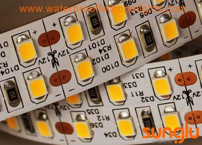 China Warm White 12v LED Ribbon Lights , Double Row 240D 12 Volt LED Tape Light for sale