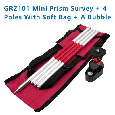 China New Mini 360 Degree Prism for SWISS TYPE Total Station Replace GRZ101 Mini Prism Survey + 4 Poles With Soft Bag + A Bubble for sale