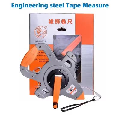 China 30M 50M 100M Retractable Metric Tape Open Reel Long Steel Tape Measure Measuring Ruler Woodworking Construction Site Surveying for sale