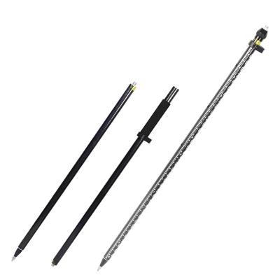 China 2M Prism Pole Fiber Survey Poles GPS Surveying Type Black Carbon Fiber for sale