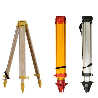 China Aluminium alloy solid wood tripod for theodolite and levelling instrument engineering surveying support for sale