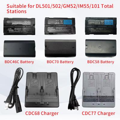China Compatible with DL501502GM52/IM55 101 Total Station Battery BDC465870 Charger CDC68 for sale