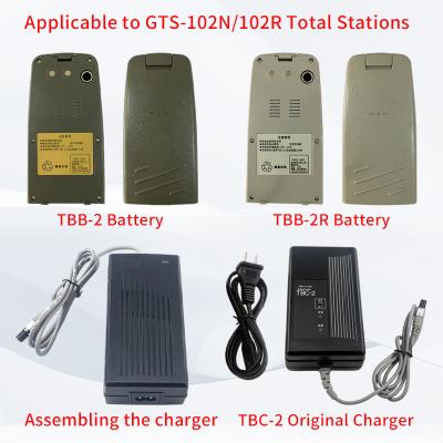 China Compatible with GTS-102N/102R series total station batteries TBB-2/2R total station charger TBC-2 for sale