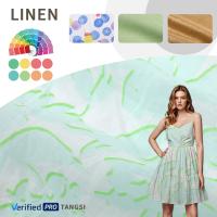 China 100% Ramie Fabric Middle Weight Woven Textile with Custom Digital Print for Summer Apparel TS-L240705 for sale