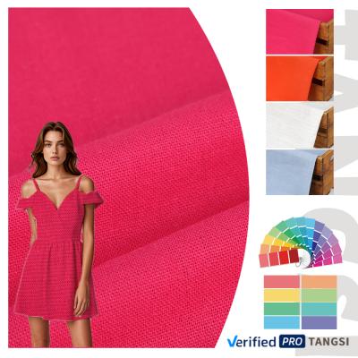 China Medium Weight Linen Viscose Woven Fabric TS011 - 50+ Colors for Clothing and Home Textiles for sale