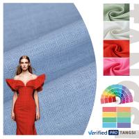 China Custom Slub Textured Linen Viscose Fabric 30% Linen 70% Viscose Medium Weight Woven Material for Women's Clothing for sale