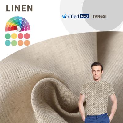 China TANGSILK 100% Pure Linen Fabric Mediumweight Woven Plain for Shirts & Home Textiles TS-L1014-22 for sale