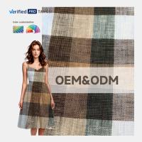 China 100% Linen Stone Washed Gingham Check Fabric TS-M022 3# Lightweight Yarn Dyed for Apparel and Home Textiles for sale