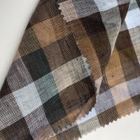 China 100% Linen Stone Washed Gingham Check Fabric TS-M022 3# Lightweight Yarn Dyed for Apparel and Home Textiles for sale