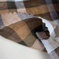 China 100% Linen Stone Washed Gingham Check Fabric TS-M022 3# Lightweight Yarn Dyed for Apparel and Home Textiles for sale