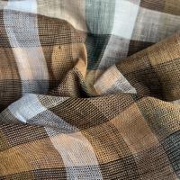 China 100% Linen Stone Washed Gingham Check Fabric TS-M022 3# Lightweight Yarn Dyed for Apparel and Home Textiles for sale