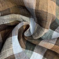 China 100% Linen Stone Washed Gingham Check Fabric TS-M022 3# Lightweight Yarn Dyed for Apparel and Home Textiles for sale