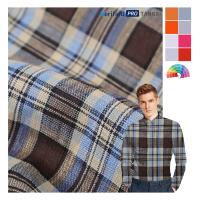 China 100% Linen Shirting Fabric TS-M015 5# with Lurex Yarn-Dyed Grid Pattern - Middle Weight Woven Textile for sale