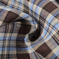 China 100% Linen Shirting Fabric TS-M015 5# with Lurex Yarn-Dyed Grid Pattern - Middle Weight Woven Textile for sale