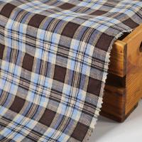 China 100% Linen Shirting Fabric TS-M015 5# with Lurex Yarn-Dyed Grid Pattern - Middle Weight Woven Textile for sale