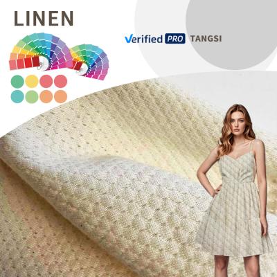 China Waffle Knitted Fabric 99% Cotton 1% Polyester Medium Weight TS-K1006 for Women's Dress and Home Textiles for sale