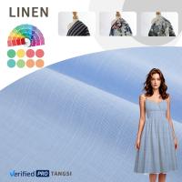 China TS-C40BT Cotton Slub Fabric 97% Cotton 3% Spandex Woven Textile for Women's Clothing and Home Decor for sale