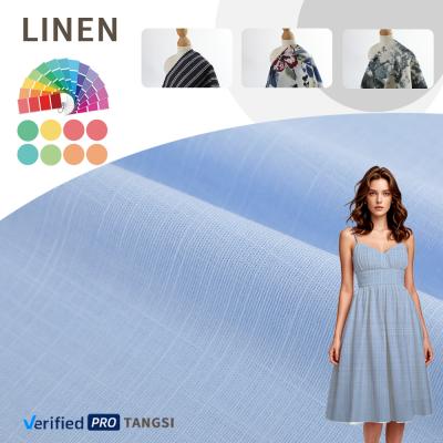 China TS-C40BT Cotton Slub Fabric 97% Cotton 3% Spandex Woven Textile for Women's Clothing and Home Decor for sale