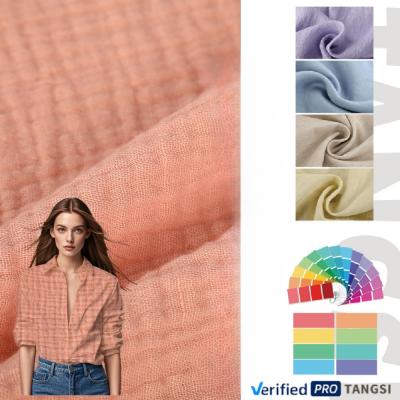 China 100% Cotton Double Layer Crepe Fabric - Lightweight Organic Material for Baby & Kids Clothing TS-C1040Z for sale