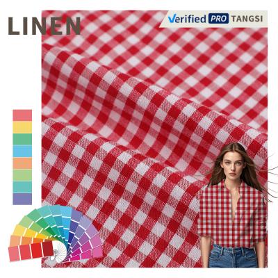 China TS-TC2828YD Poly Cotton Yarn Dyed Stretch Tartan Fabric - Middle Weight Check Pattern for Apparel & Home Textiles for sale