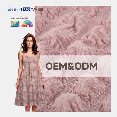 China 3D Bubble Pattern Embossing Jacquard Woven Fabric 96% Polyester 4% Spandex Medium Weight for Clothing and Home Textiles for sale