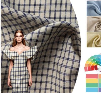 China French Eco-friendly Flax Fabrics Check Yarn Dyed 60% Linen 40% Cotton Middle Weight Fabric for Shirts and Clothing for sale