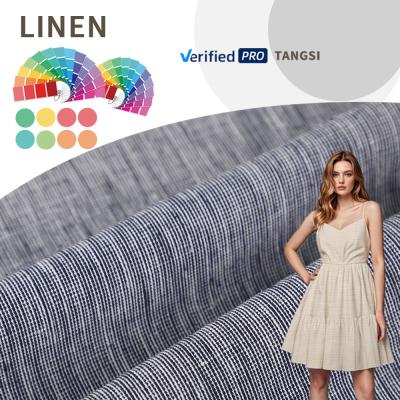 China TANGSILK Organic Linen Cotton Blend Fabric 55% Linen 45% Cotton Medium Weight Woven Textile for Clothing for sale