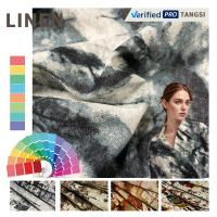 China TANGSILK Medium Weight Ramie Cotton Fabric TS-Ra2119H11-24 with Ink Wash Print for Women's Clothing for sale