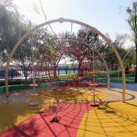 China Outdoor Rope Climbing Net Structure 1200x500x480cm Children Playground Equipment with Safety Certification for sale