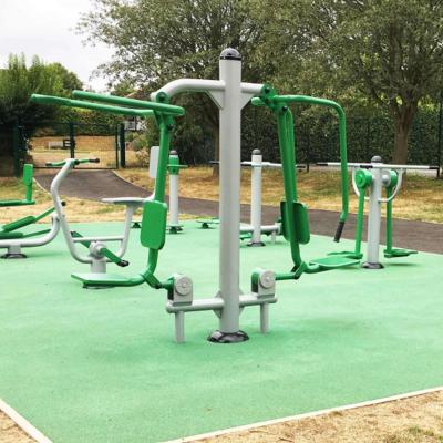 China Outdoor Gym Chest Press & Lat Pull Down Combo - 2-Person Simultaneous Use Fitness Equipment for Parks for sale