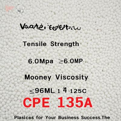 China YAXING CPE 135A PVC Impact Modifier White Powder 0.75% Volatile ≥6.0Mpa Tensile Strength for sale