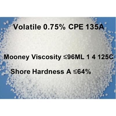 China YAXING CPE 135A Chlorinated Polyethylene Mooney Viscosity ≤96ML 125C Shore Hardness A ≤64% White Powder for sale