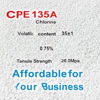 China CPE 135A Chlorinated Polyethylene PVC Impact Modifier Chlorine 35% Tensile 6.0Mpa for sale