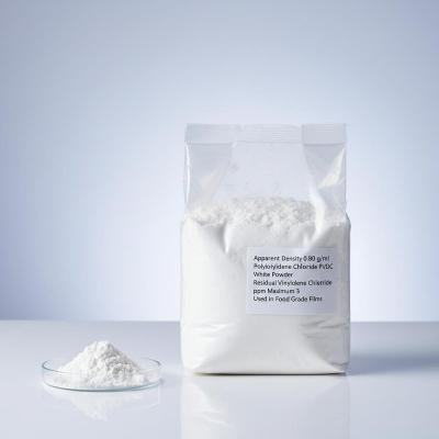 China PVDC White Powder Apparent Density 0.80 g/ml Residual Vinylidene Chloride ≤ 3 ppm for Food Grade Films for sale