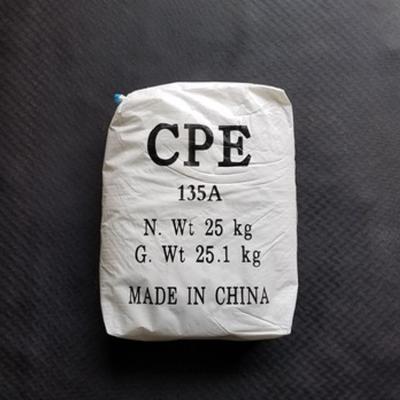 China CPE 135A Chlorinated Polyethylene with 34% Chlorine Content and ≥600% Elongation for PVC Pipe Manufacturing for sale
