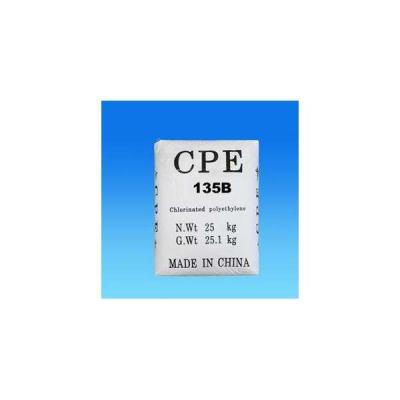 China CPE135B Chlorinated Polyethylene 36.2% Chlorine Content for Automotive Sealant Production with 730% Elongation for sale