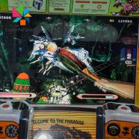 China 2-Player Dinosaur Shooting Arcade Game Machine 167cm Coin Operated for Game Centers for sale