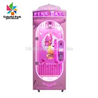 China Customized Pink Prize Claw Arcade Game Machine 90x80x200cm Coin Operated Video Crane Amusement Device for sale